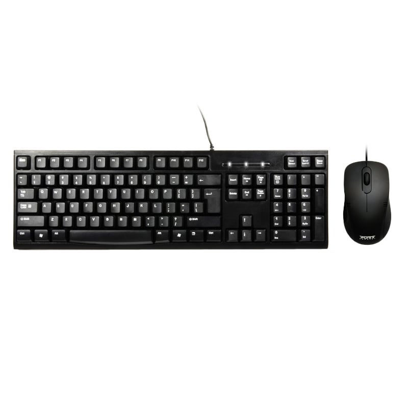 Port Design COMBO Wired Mouse + Keyboard – Black - Ashcomonline