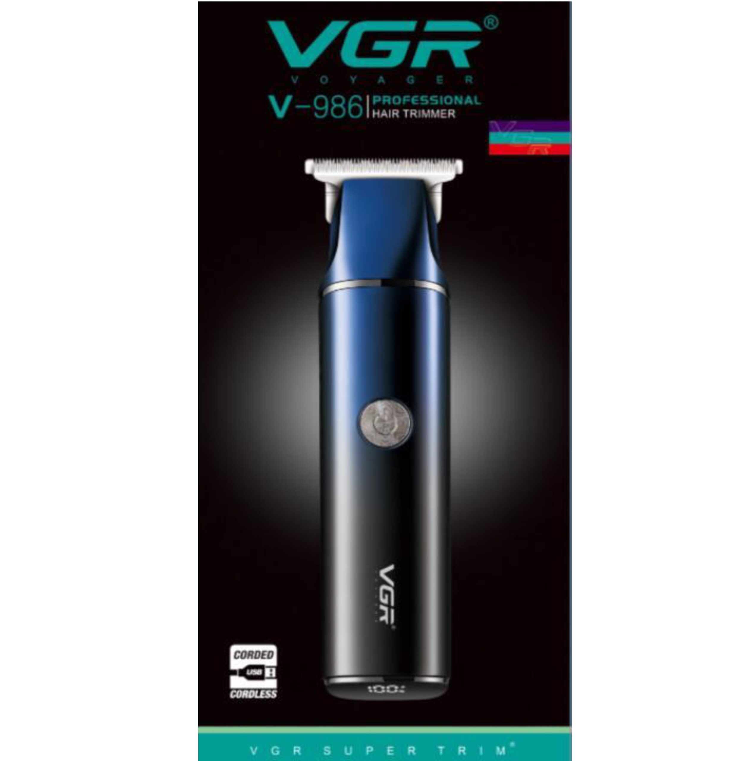 VGR V-986 Blue professional hair clipper - Ashcomonline